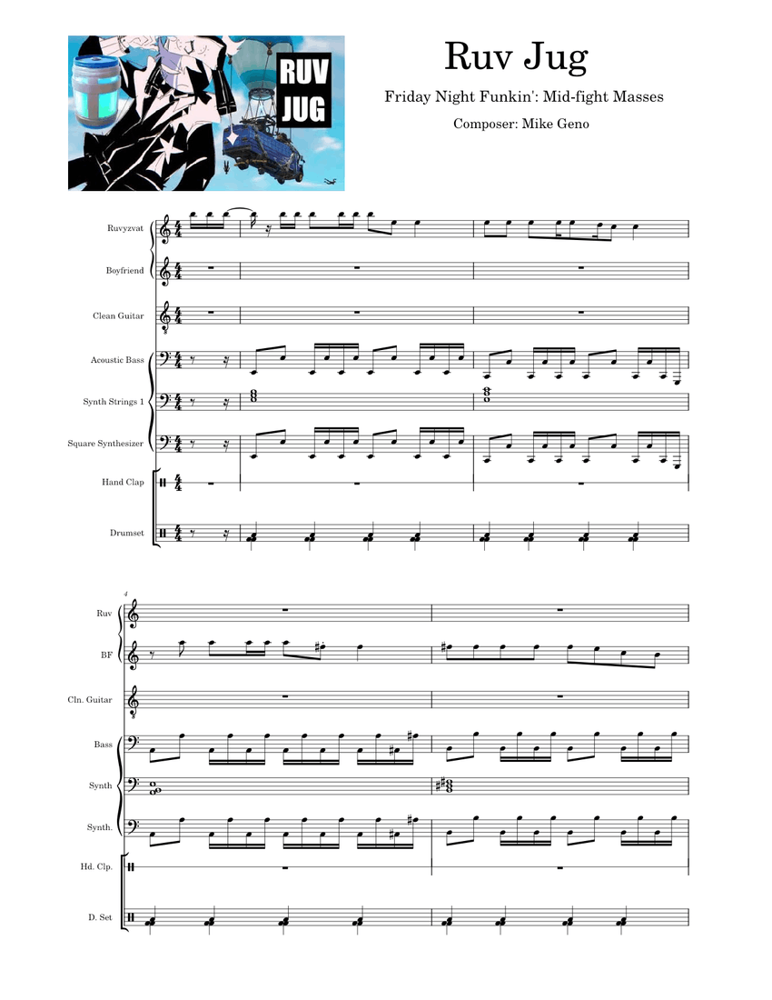 Ruv Jug – Mike Geno Sheet music for Vocals, Guitar, Bass guitar, Drum ...