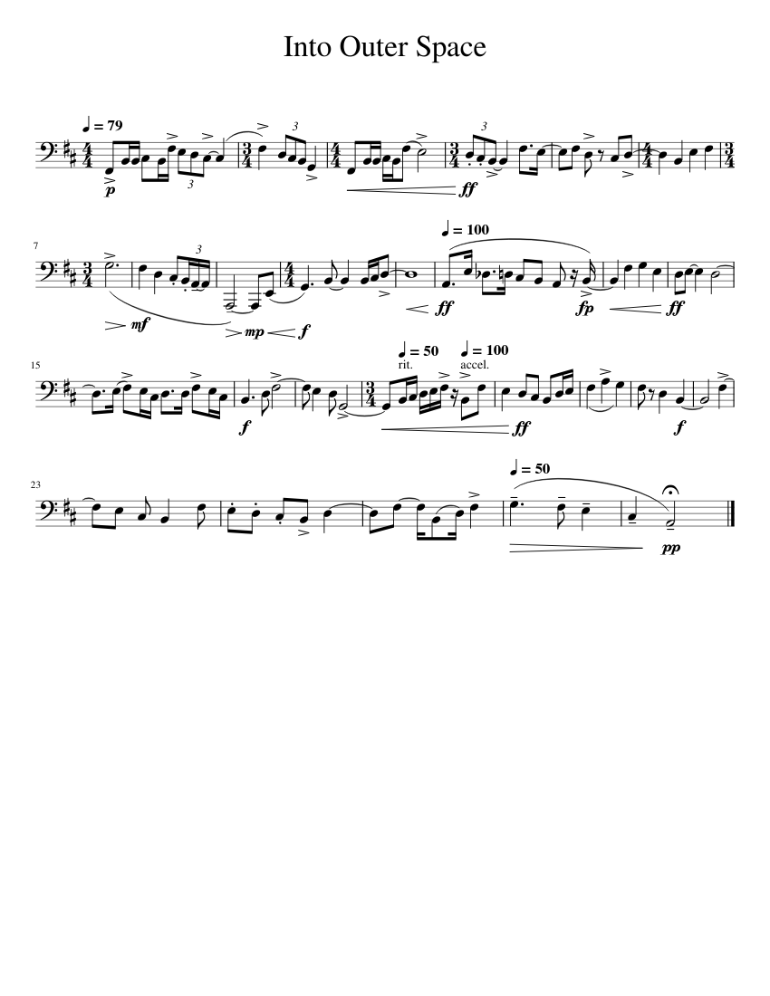 Into Outer Space Sheet music for Tuba (Solo) | Musescore.com