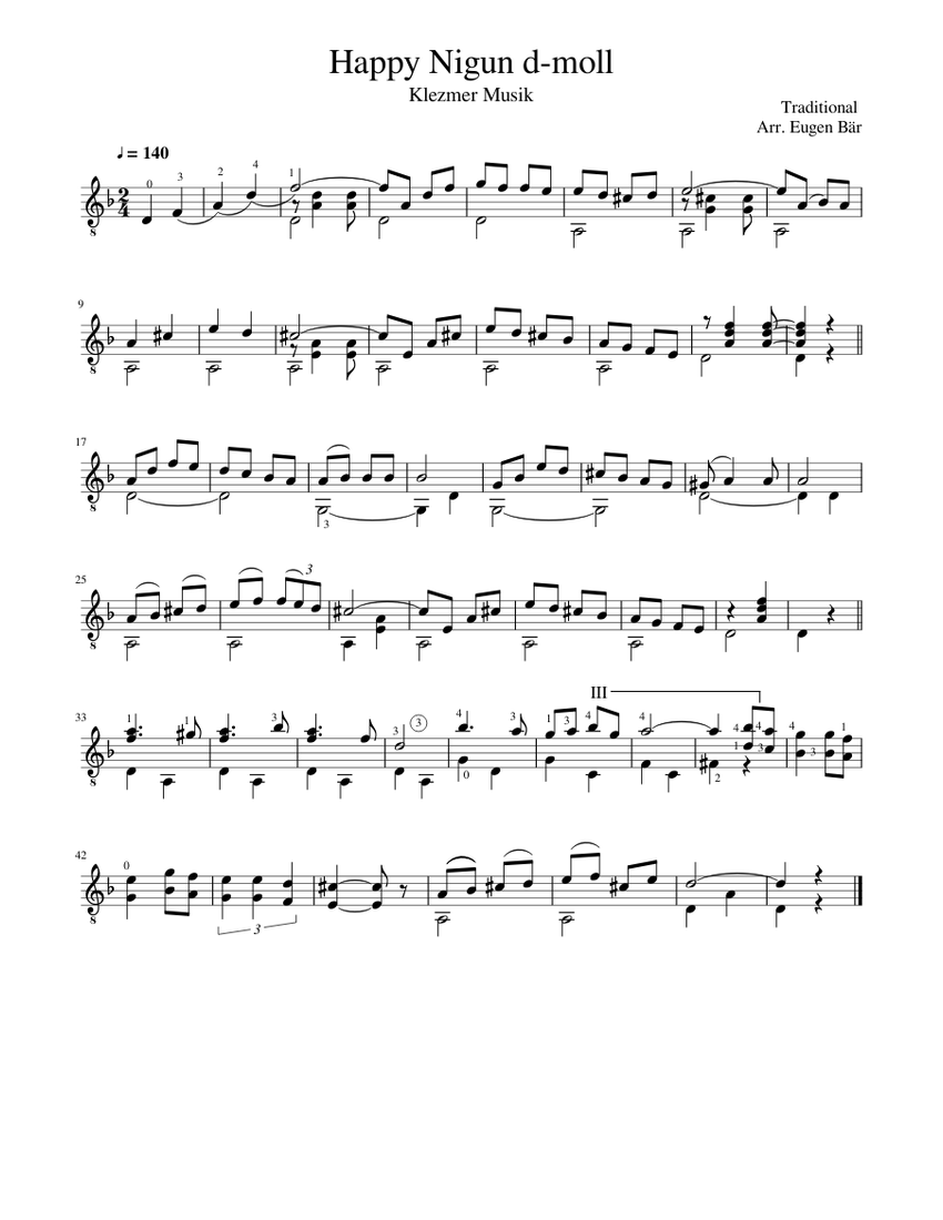 Happy Nigun – Misc Traditional Sheet music for Guitar (Solo ...