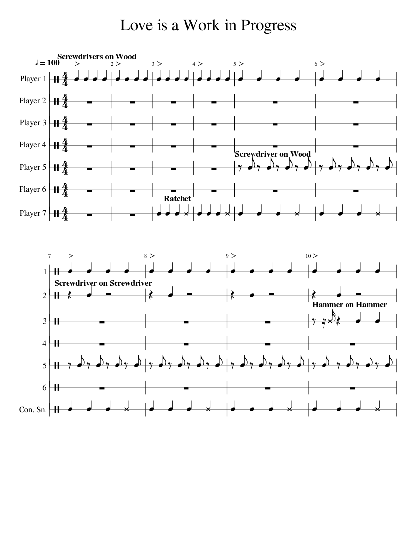 Love is a Work in Progress Sheet music for Snare drum (Percussion ...