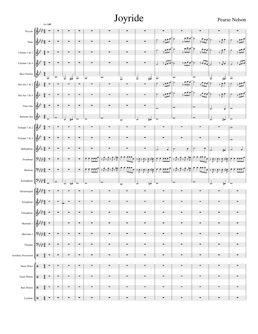 Joyride.. Sheet music for Trombone, Tuba, Flute piccolo, Flute & more ...