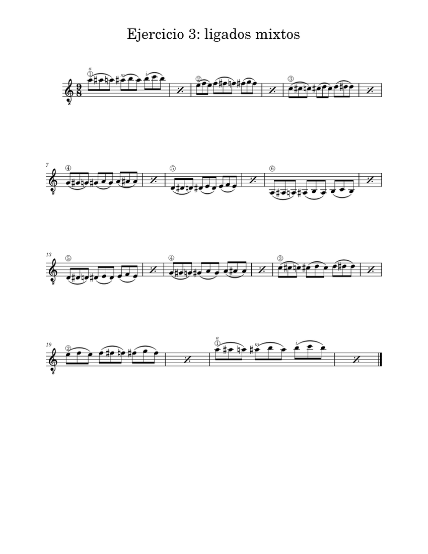 Ejercicio 3 Ligados mixtos Sheet Music for Guitar (Solo) | MuseScore.com