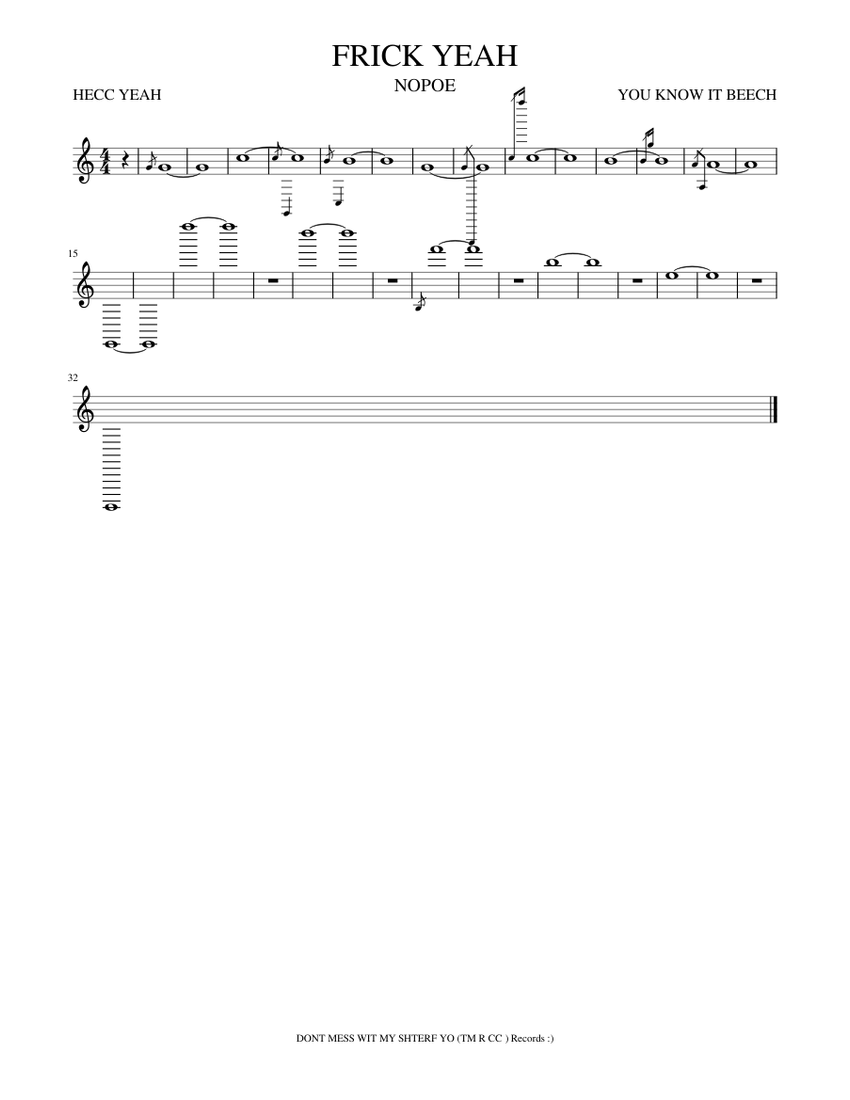 FRICK YEAH Sheet music for Piano (Solo) | Musescore.com