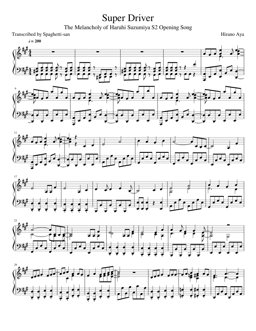 Super Driver - piano tutorial