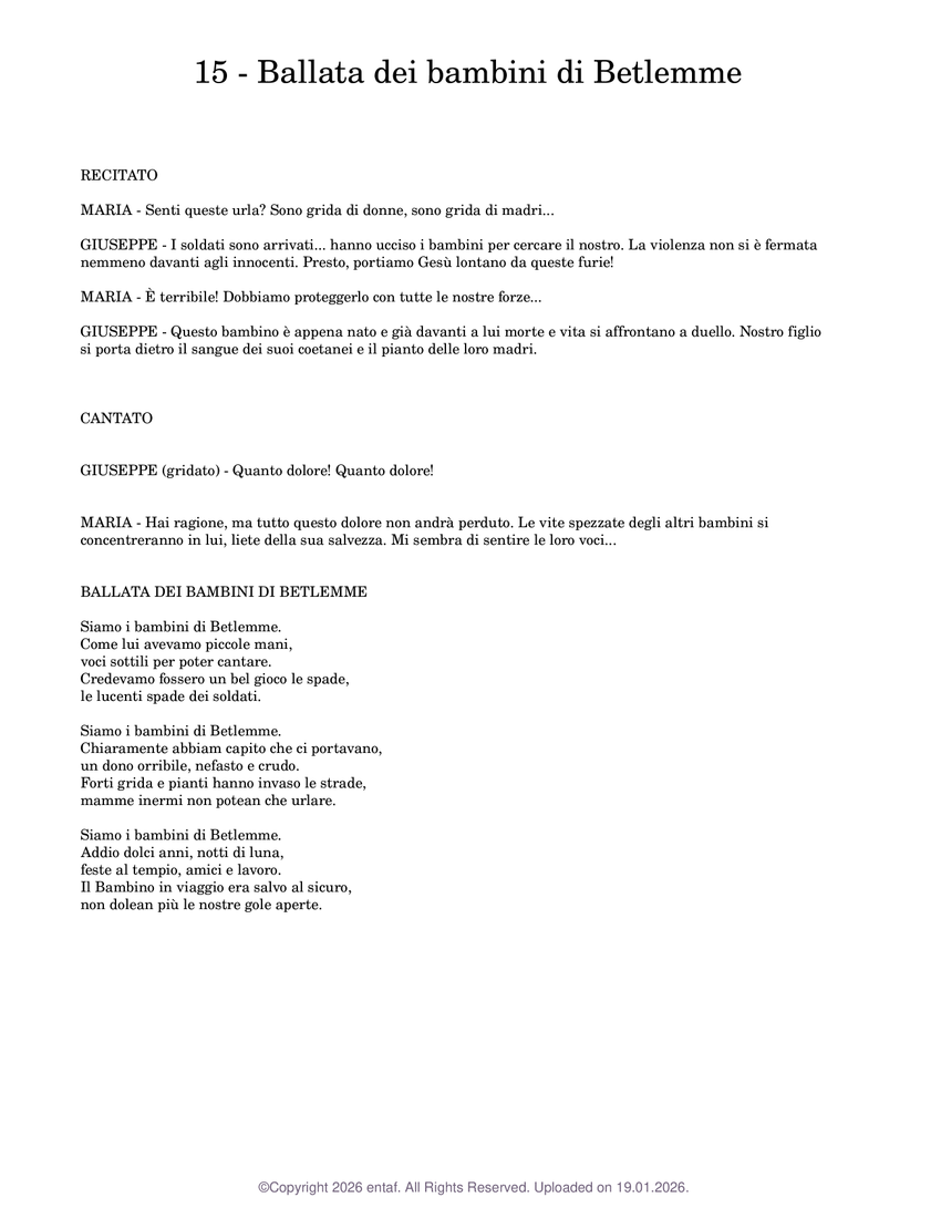 MGdN15 - Ballata Dei Bambini Di Betlemme Sheet music for Piano, Tenor ...