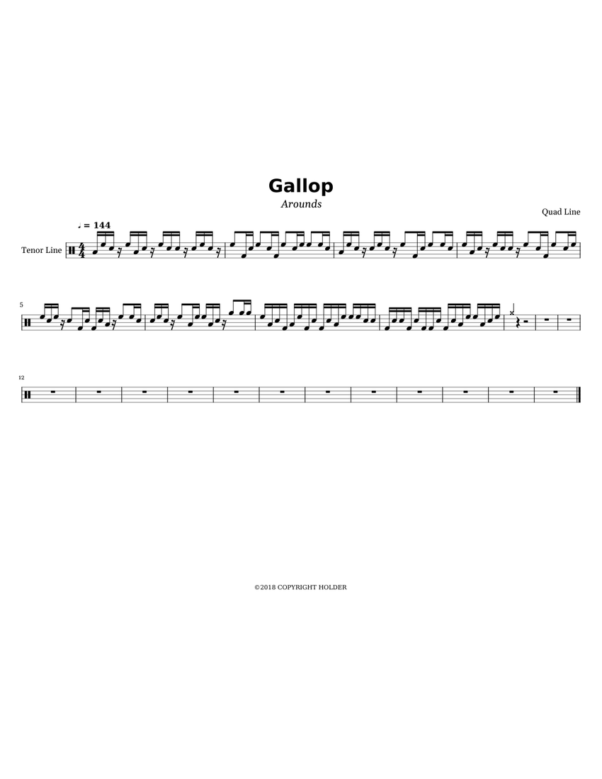 Gallop Sheet music for Tenor drum (Solo) | Musescore.com