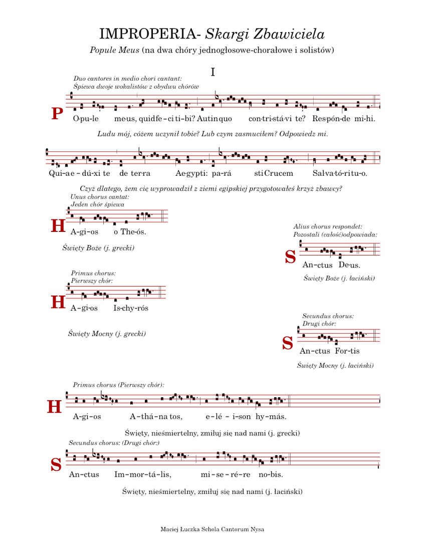 IMPROPERIA-_Skargi_Zbawiciela Sheet music for Vocals, Baritone (Choral ...