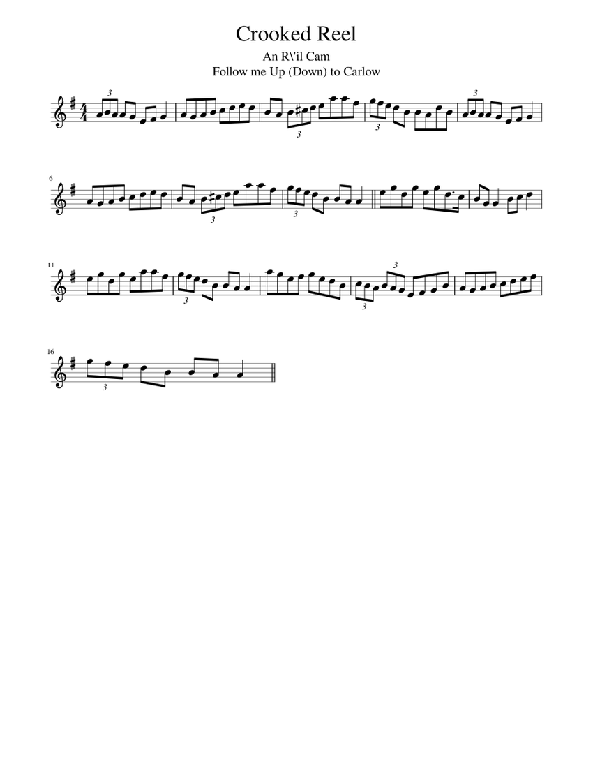 Crooked Reel Sheet music for Piano (Solo) | Musescore.com