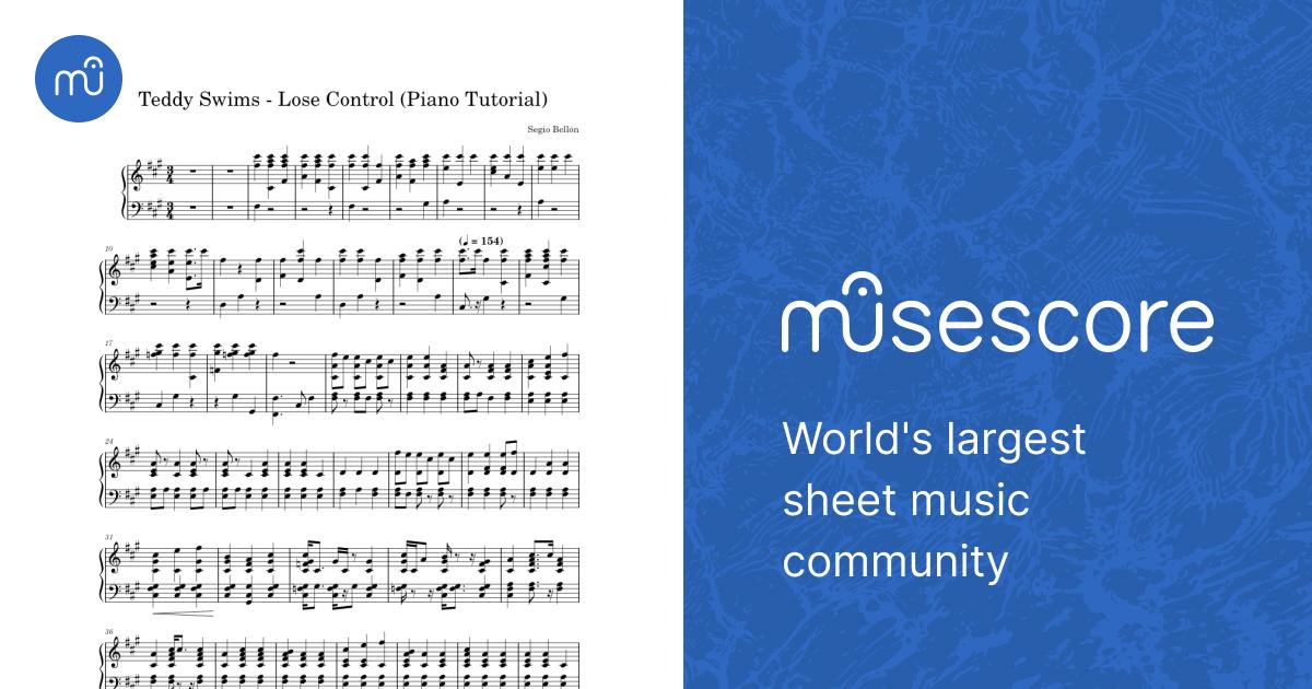 Lose Control – Teddy Swims Transcription Sheet Music for Piano (Solo ...