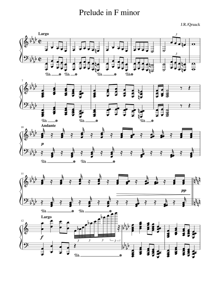 Prelude in F minor | Original Composition No.2 Sheet music for Piano ...