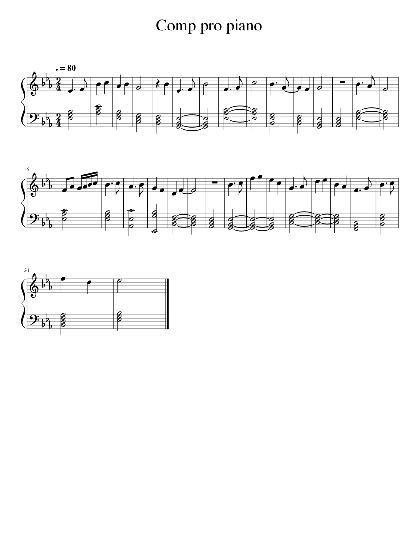 Comp pro piano Sheet music for Piano (Solo) Easy | Musescore.com