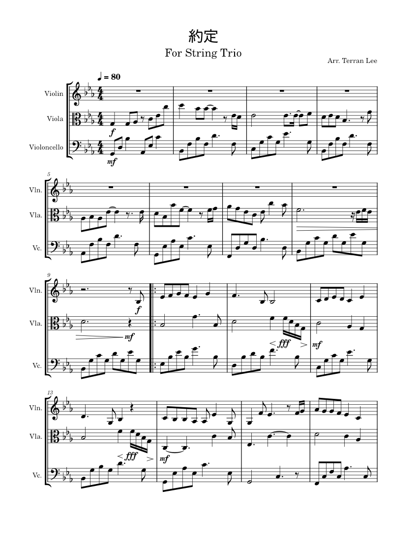 約定 (Promise) – Where Chou 約定 Sheet music for Violin, Viola, Cello ...