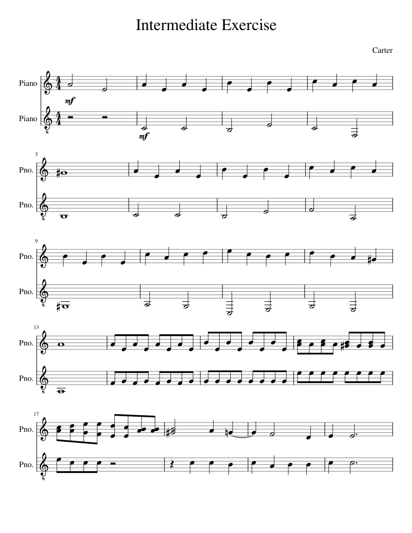Exercise Sheet music for Piano (Solo) | Musescore.com