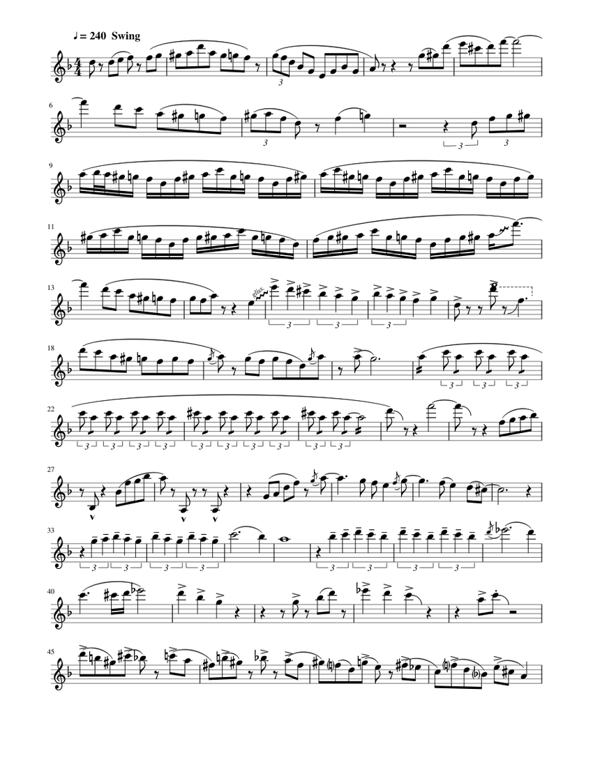 Moanin - BBC Proms 2017 - Leo P Bari Sax Solo Sheet Music for Saxophone ...