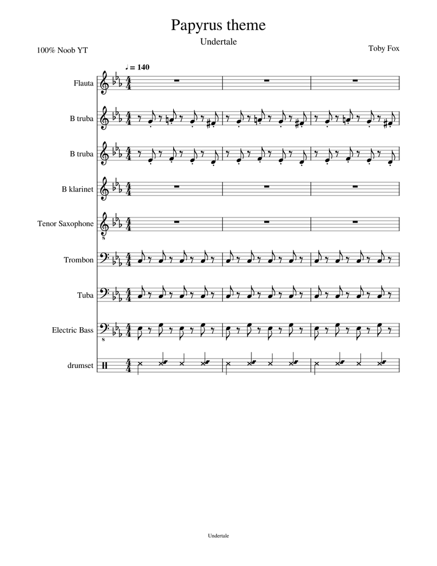 Papyrus' theme (Nyeh heh heh + Bonetrousle) Brass orchestra arrangement ...