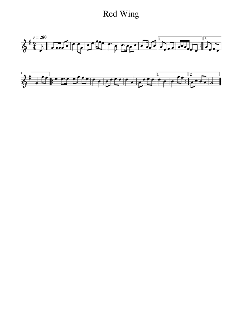 Red Wing Sheet music for Piano (Solo) | Musescore.com