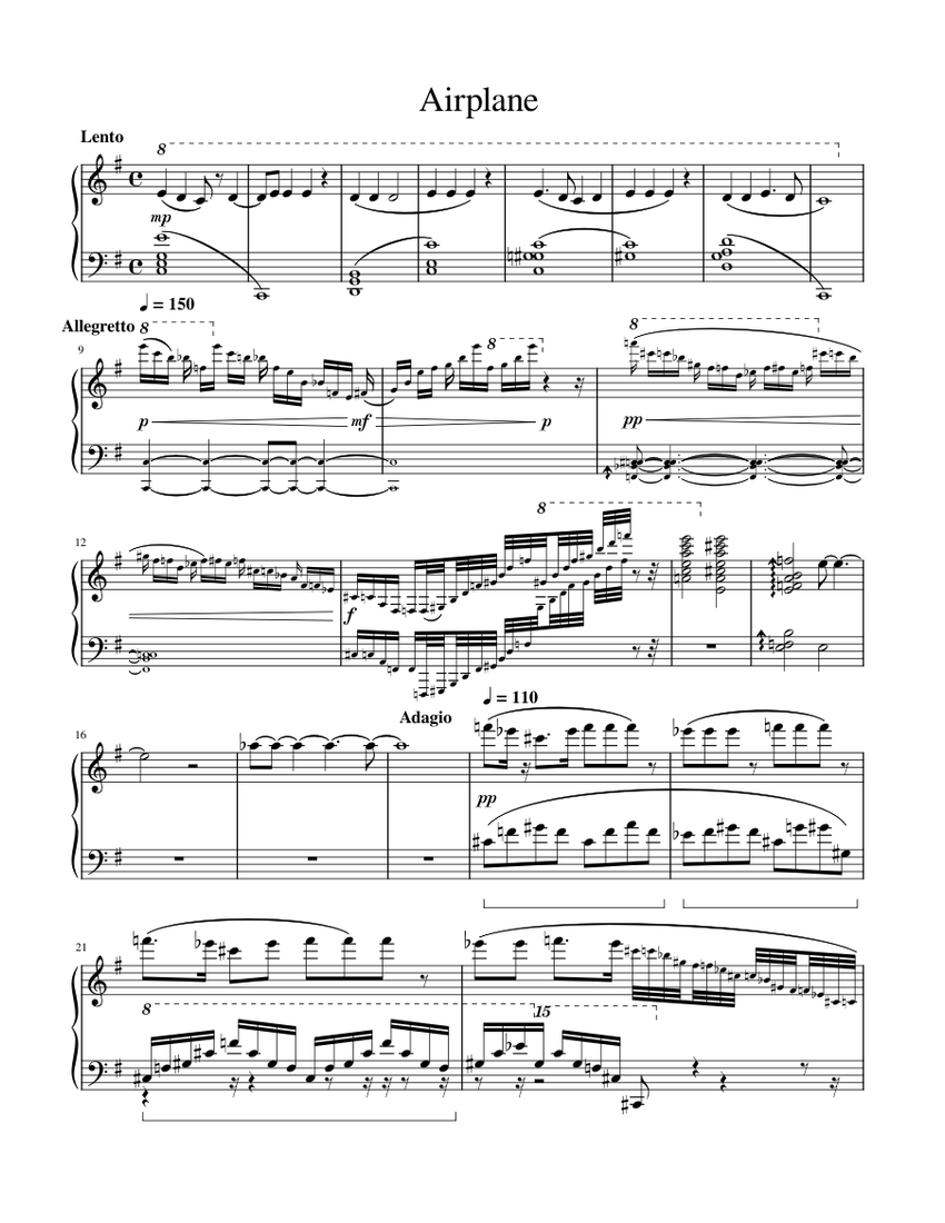 The Airplane Etude Sheet music for Piano (Solo) | Musescore.com