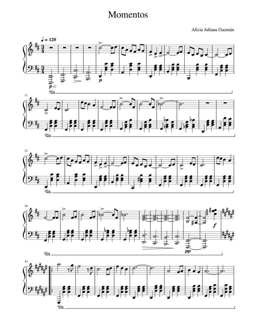 Momentos Sheet music for Piano (Solo) | Musescore.com