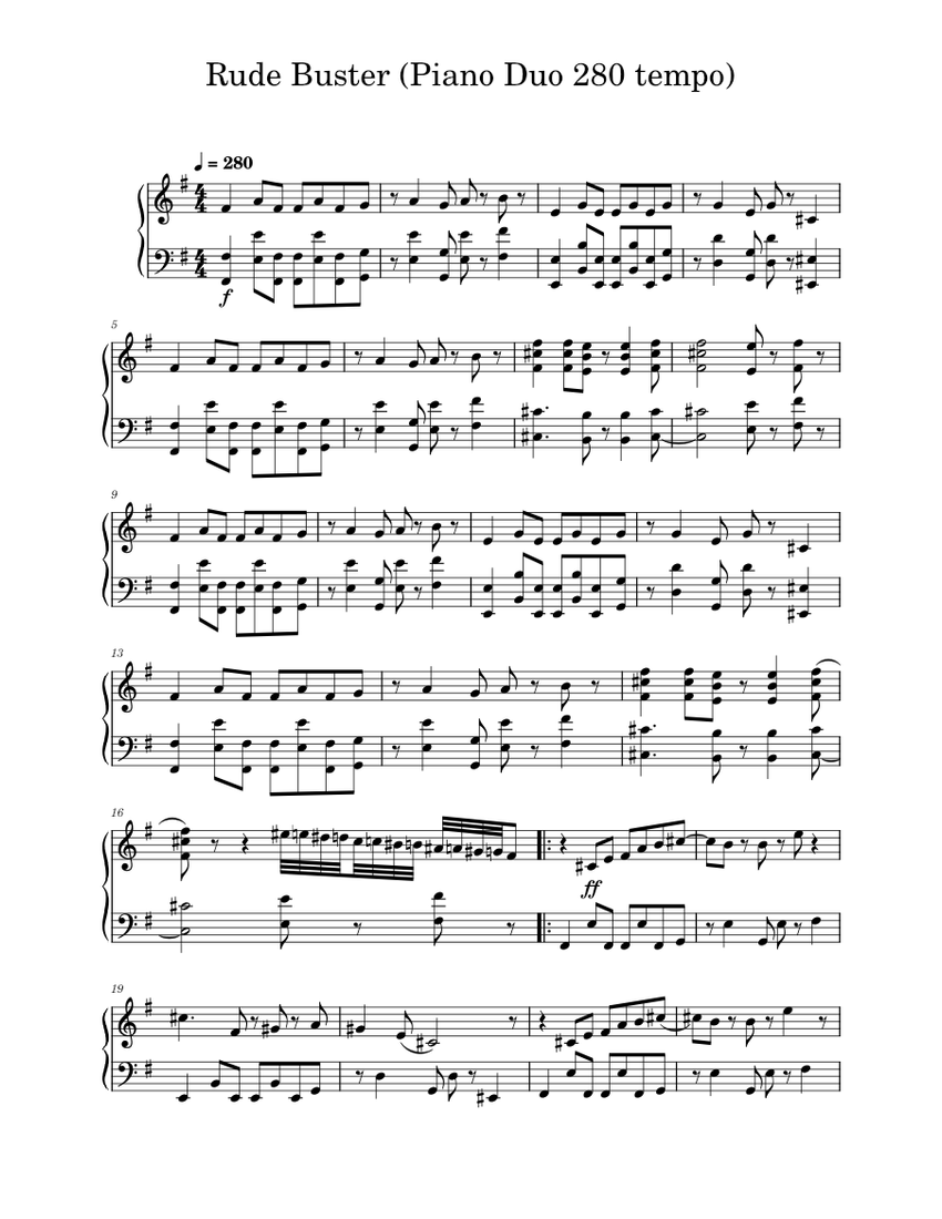 Rude Buster – Toby Fox Rude Buster Piano Sheet Music for Piano (Piano ...