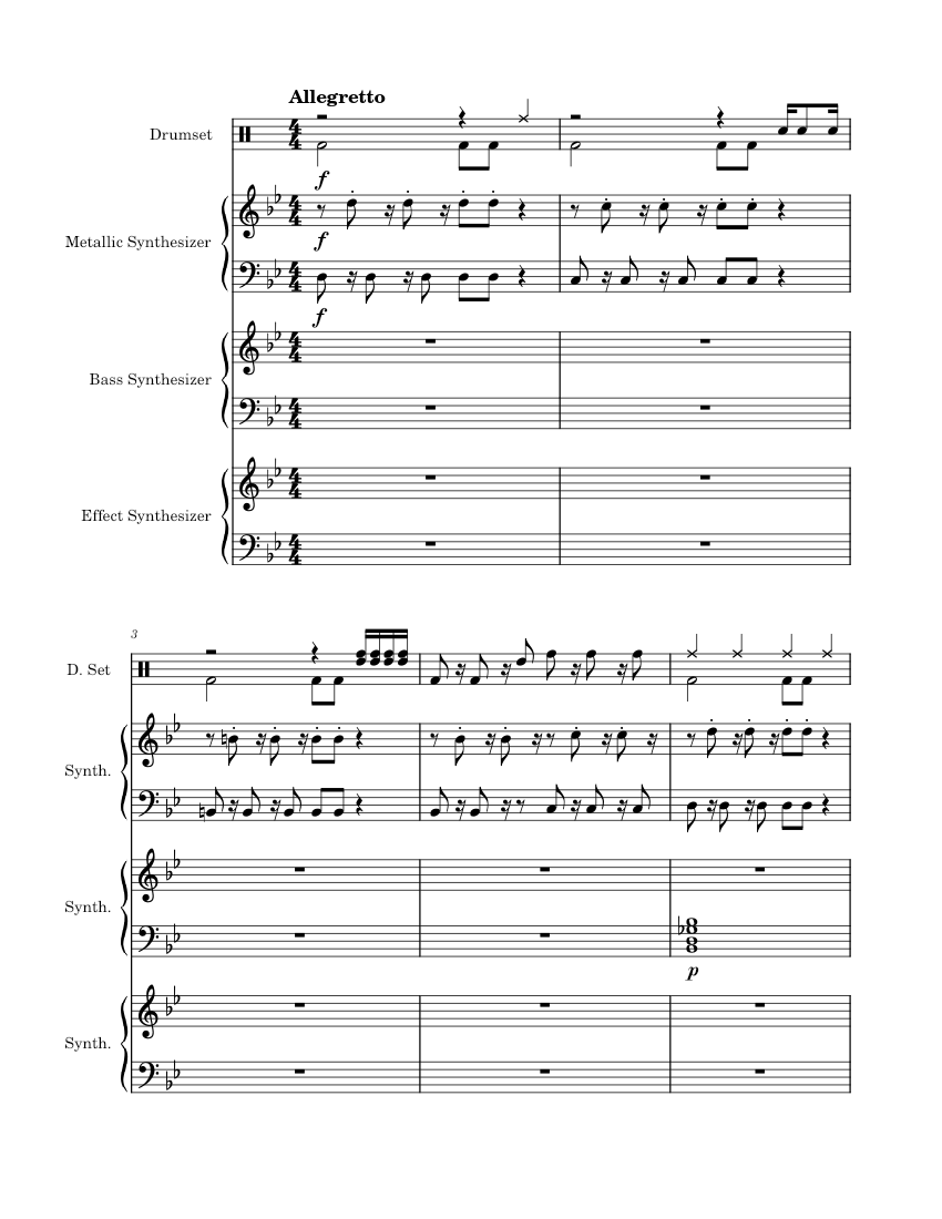 synth jam Sheet music for Bass guitar, Drum group, Synthesizer (Piano ...
