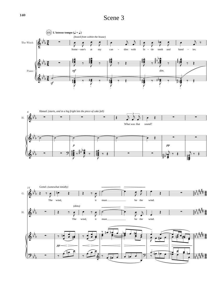 Hänsel und Gretel: Act III, Scene 3 (English Libretto) Sheet music for ...