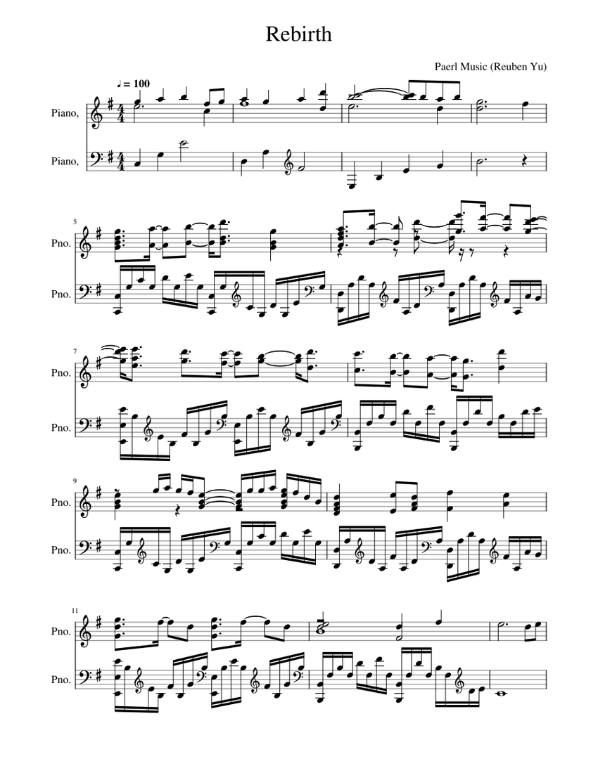 Rebirth Sheet music for Piano (Piano Duo) | Musescore.com