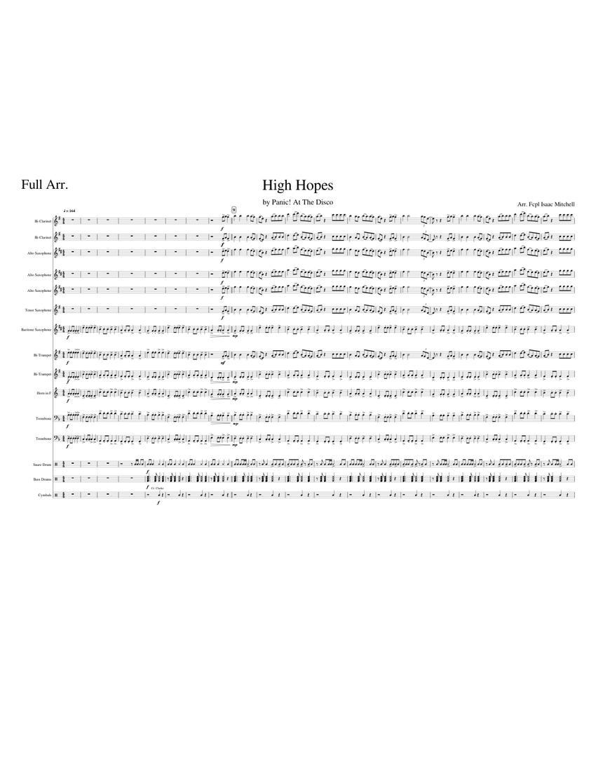 High Hopes by Panic! at the Disco Sheet music for Trombone, Clarinet in ...