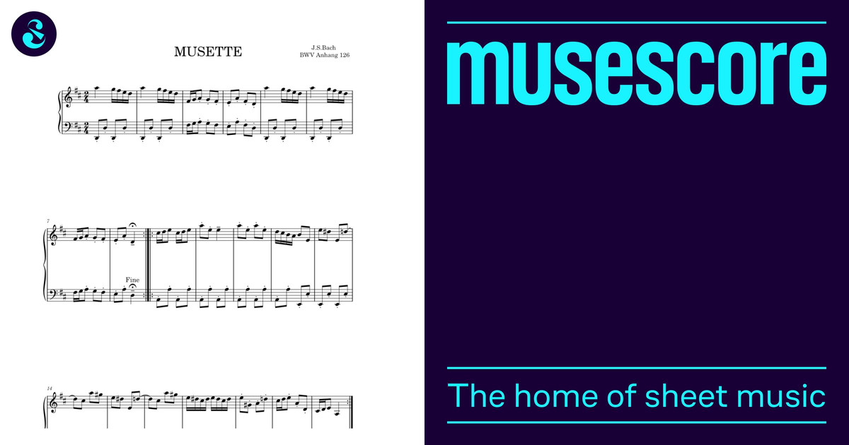 Musette in D major, BWV Anh.126 – Johann Sebastian Bach Sheet music for ...