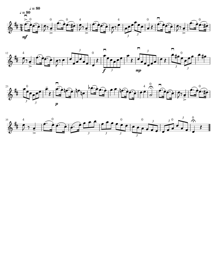Theme From Witches' Dance Sheet Music for Violin (Solo) | MuseScore.com