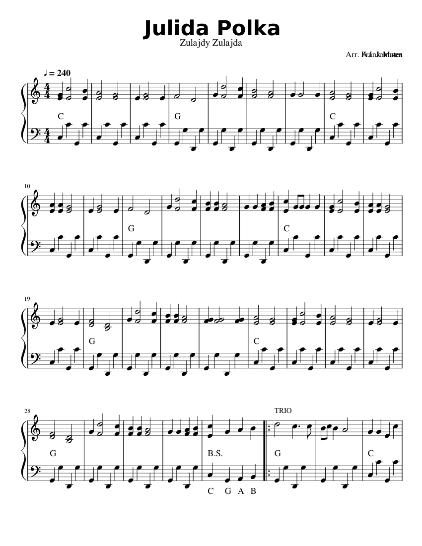 Julida Polka Sheet music for Piano (Solo) Easy | Musescore.com