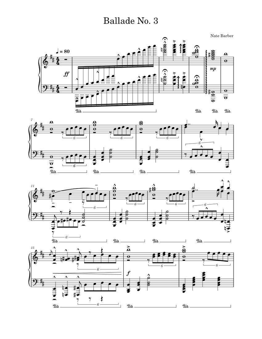 Ballade No. 3 Sheet music for Piano (Solo) | Musescore.com
