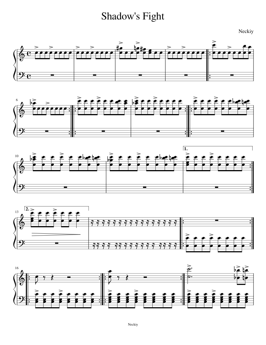 Shadow's Fight Sheet Music for Piano (Solo) | MuseScore.com