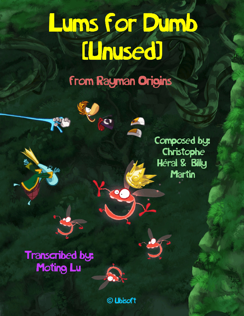 Lums for Dumb [Unused] – Rayman Origins Sheet music for Piano, Flute ...