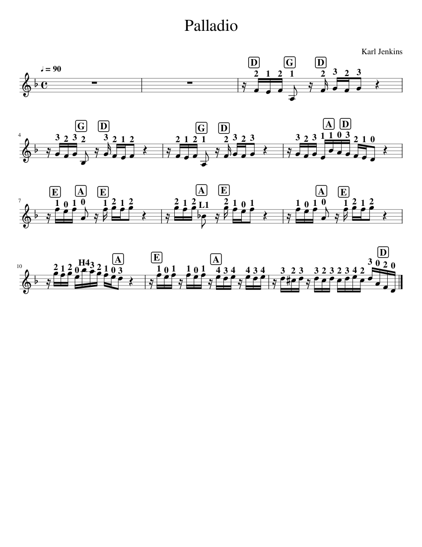 Palladio Sheet music for Violin (Solo) | Musescore.com