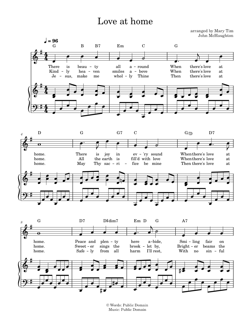 Love At Home – John H. McNaughton Sheet music for Piano, Vocals (Piano ...