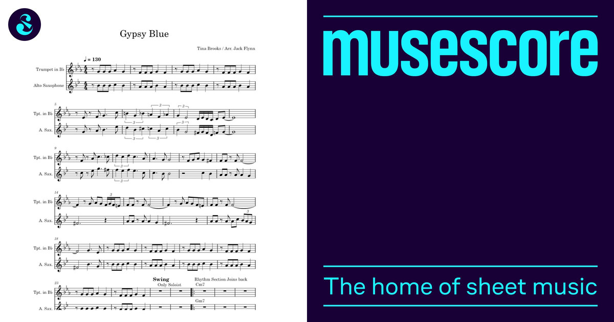 Gypsy Blue Sheet music for Saxophone alto, Trumpet other (Mixed Duet ...