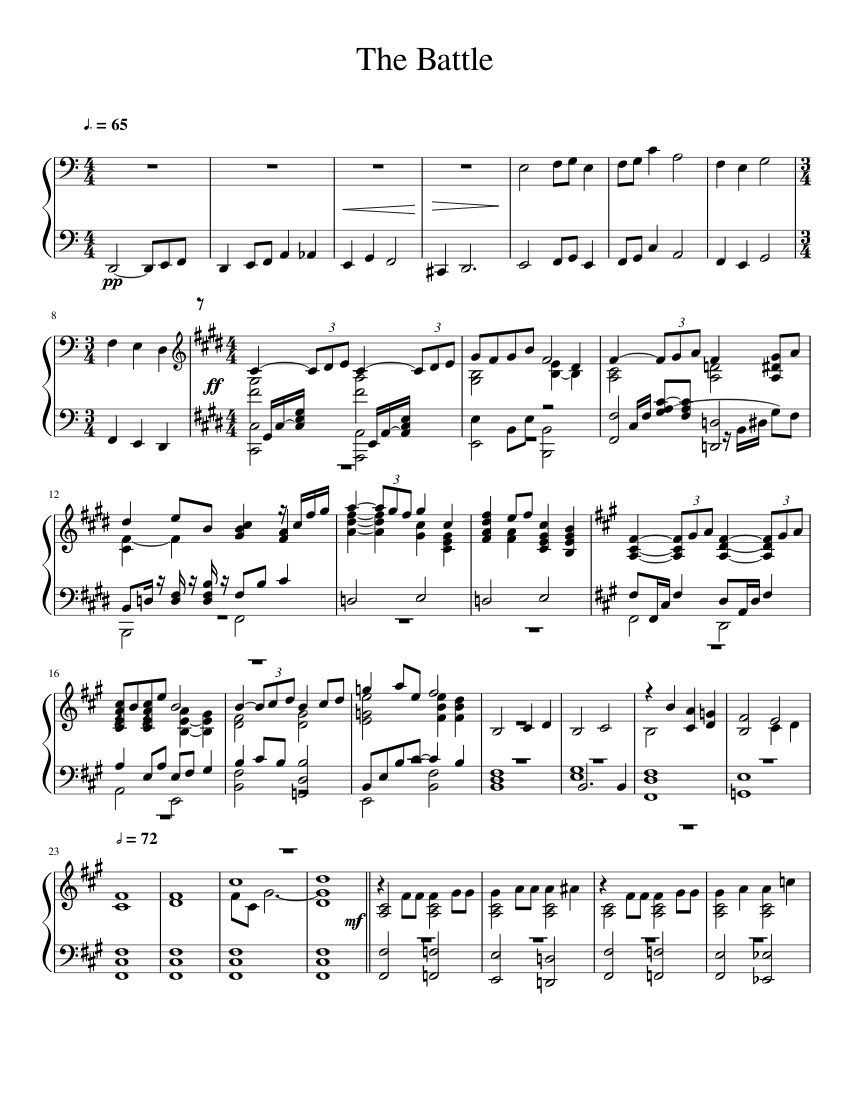 The Battle Sheet music for Piano (Solo) | Musescore.com