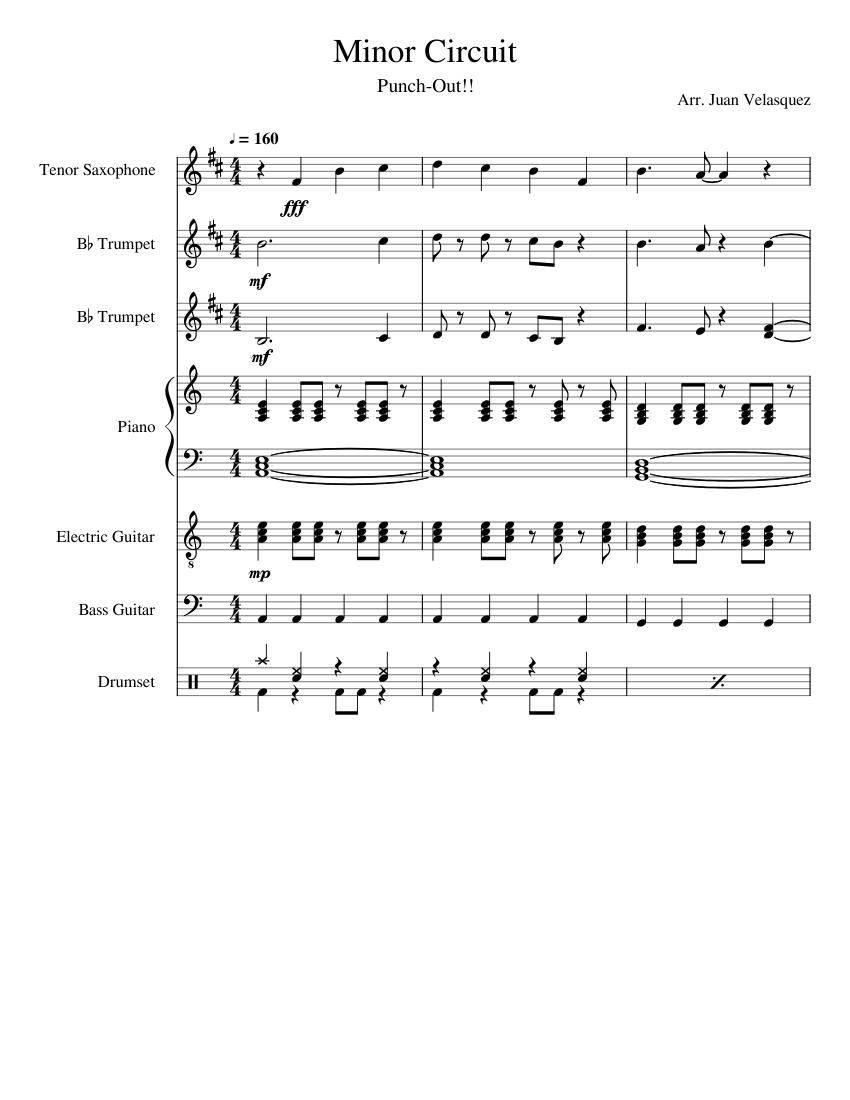 Minor Circuit (Punch-Out!!) Sheet music for Piano, Saxophone tenor ...