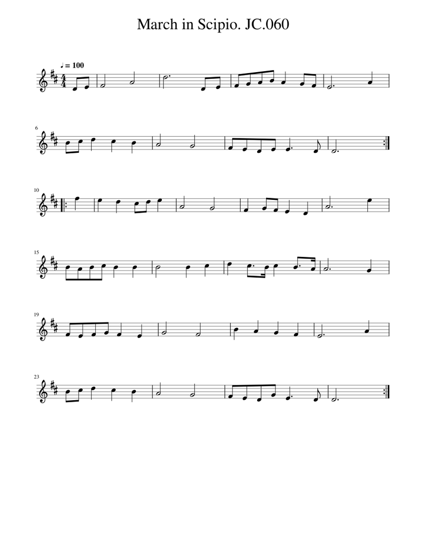March in Scipio. JC.060 Sheet music for Piano (Solo) | Musescore.com