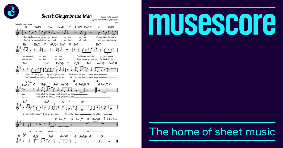 Sweet Gingerbread Man Sheet Music with Chords for Piano (Solo) Easy ...