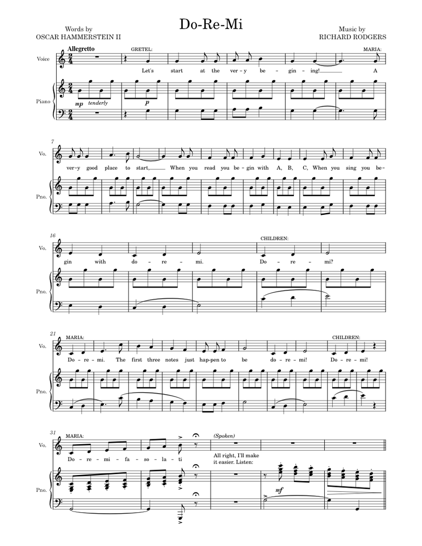 Do-Re-Mi Sheet Music for Piano (String Ensemble) | MuseScore.com