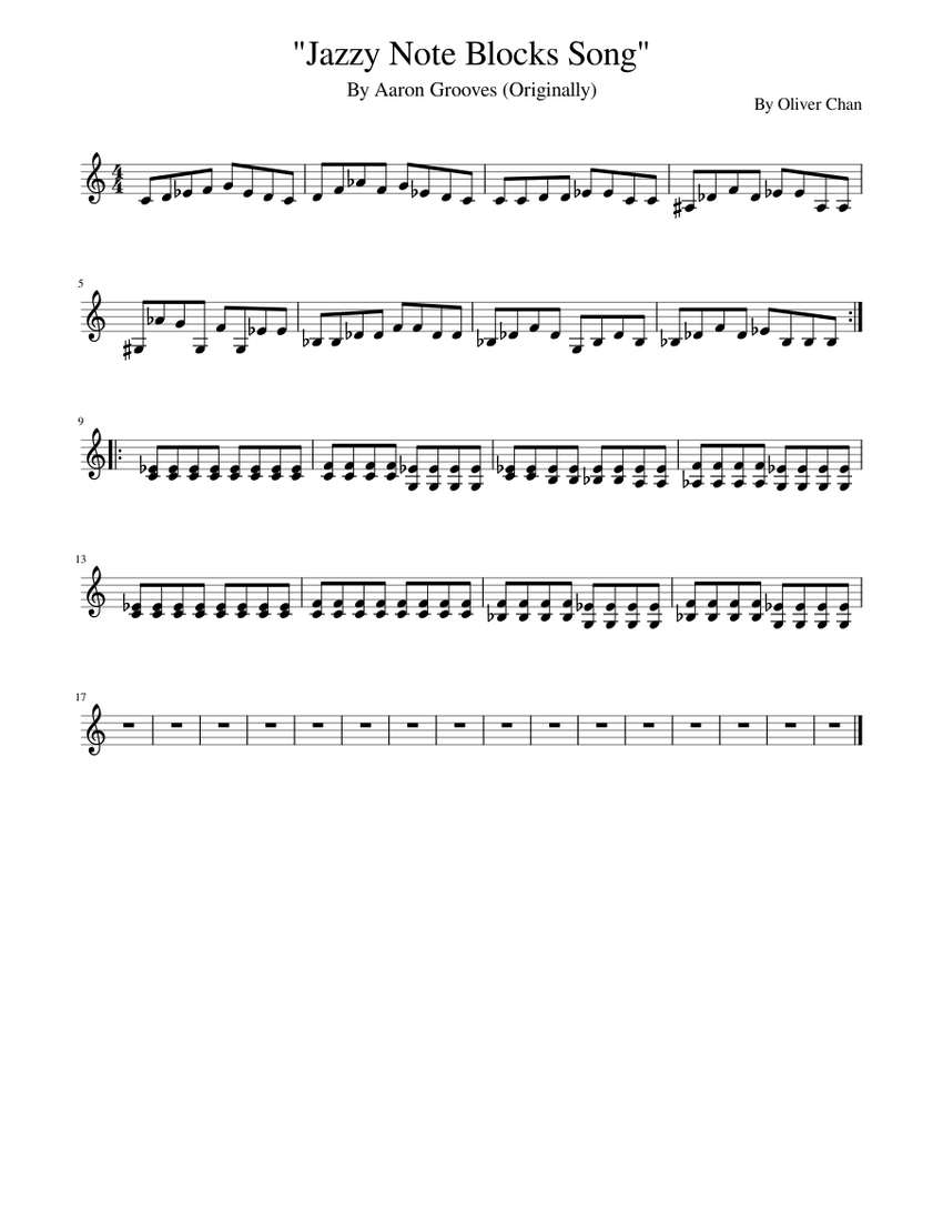 "Jazzy Note Blocks Song" Sheet Music for Piano (Solo) easy | MuseScore.com