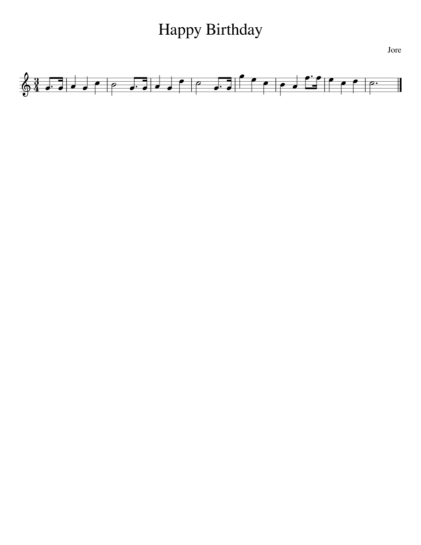 Happy Birthday for Violin Sheet Music for Violin (Solo) | MuseScore.com