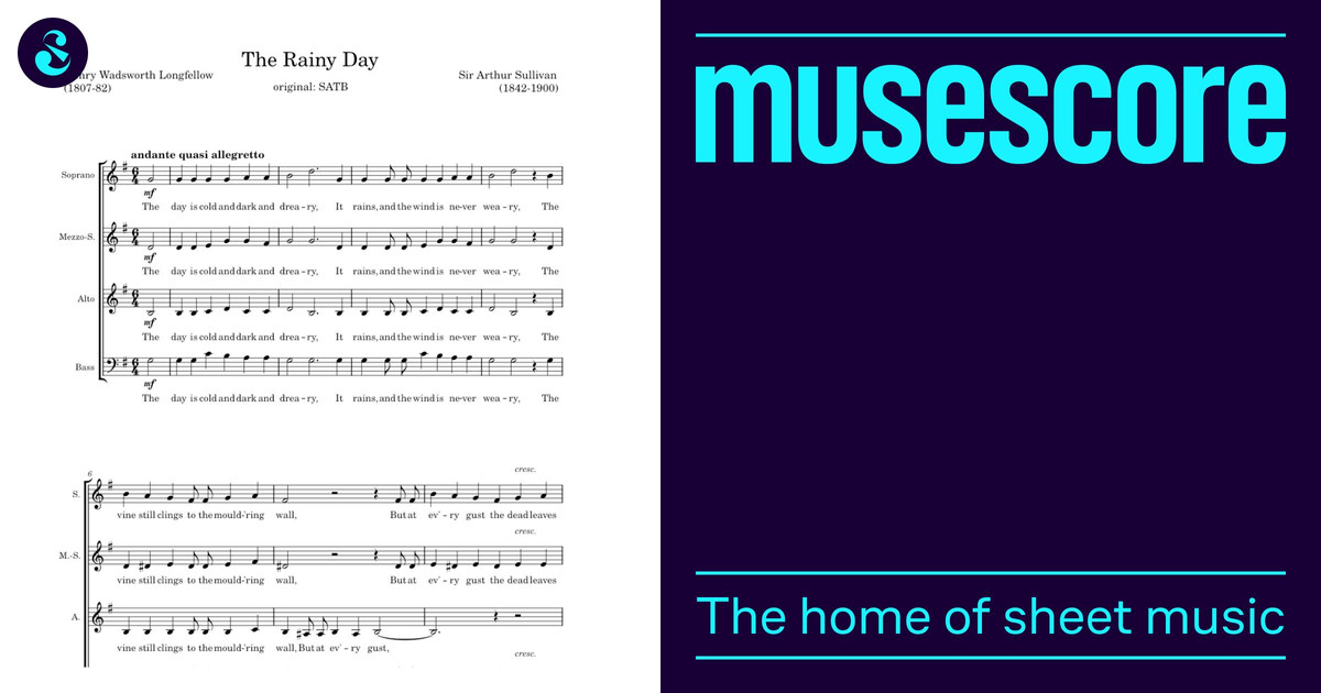 The Rainy Day - Arthur Sullivan Sheet music for Bass guitar ...