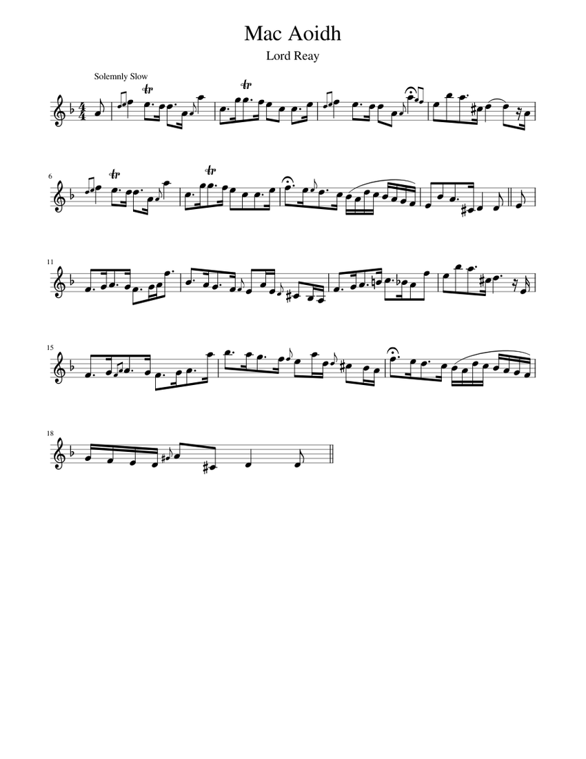 Mac Aoidh Sheet music for Piano (Solo) | Musescore.com