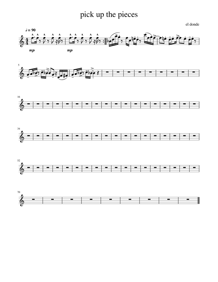 pick up the pieces Sheet music for Saxophone tenor (Solo) | Musescore.com