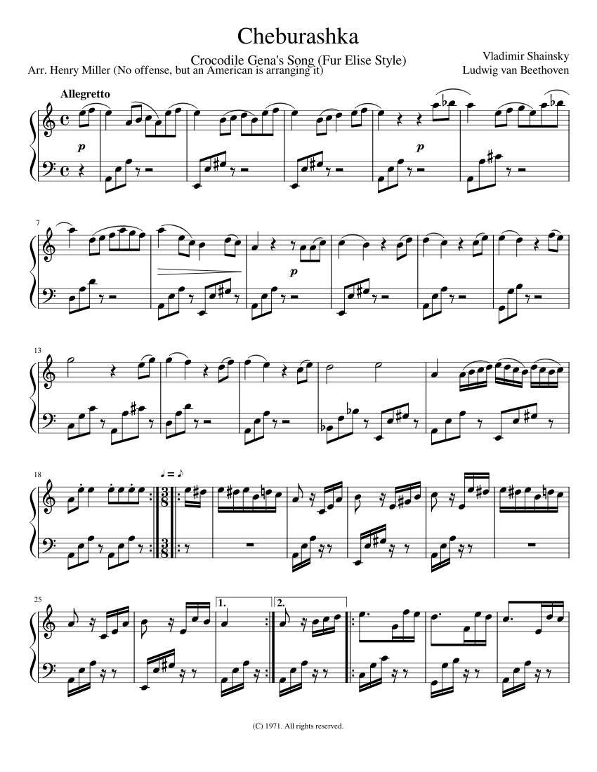 Cheburashka (1971) - Crocodile Gena's Song (Russian Birthday Song ...