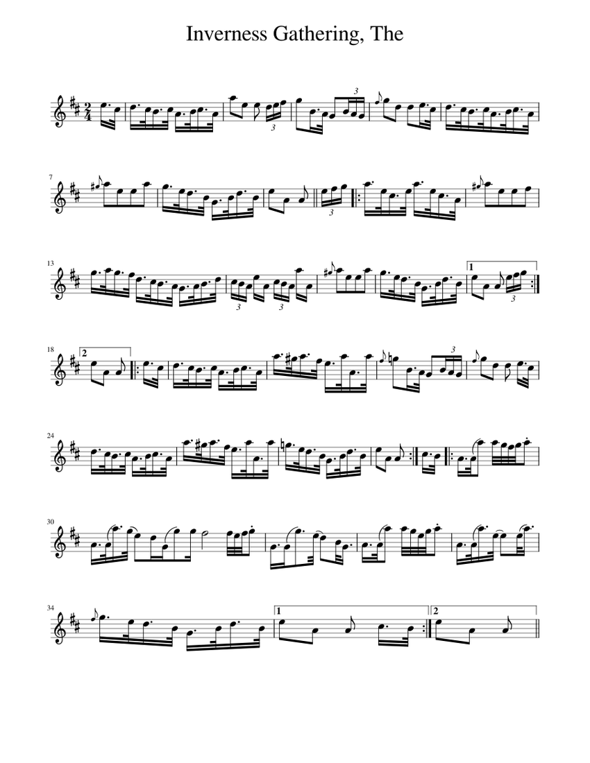 The Inverness Gathering Sheet music for Piano (Solo) Easy | Musescore.com
