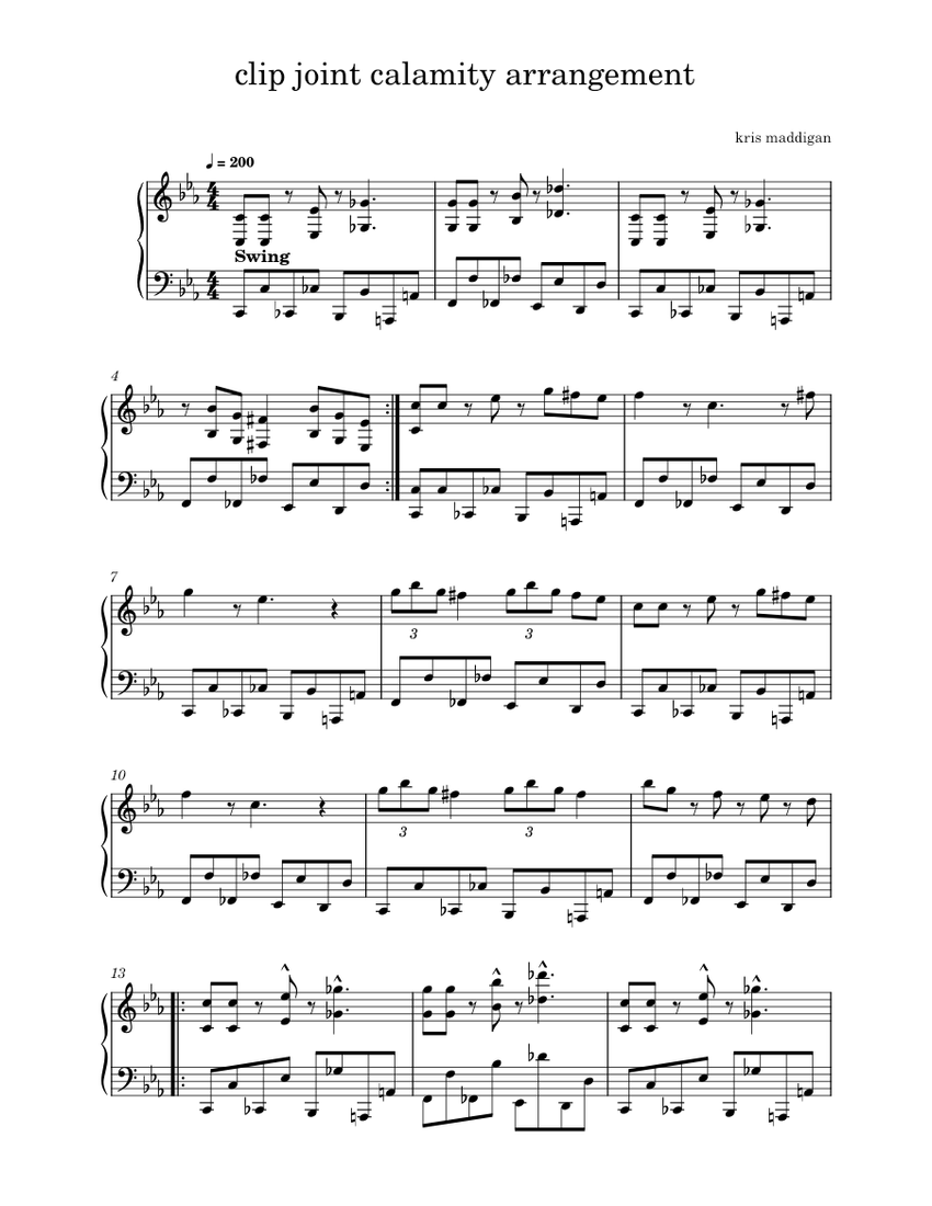 Clip Joint Calamity – Kris Maddigan clip joint calamity arrangement ...