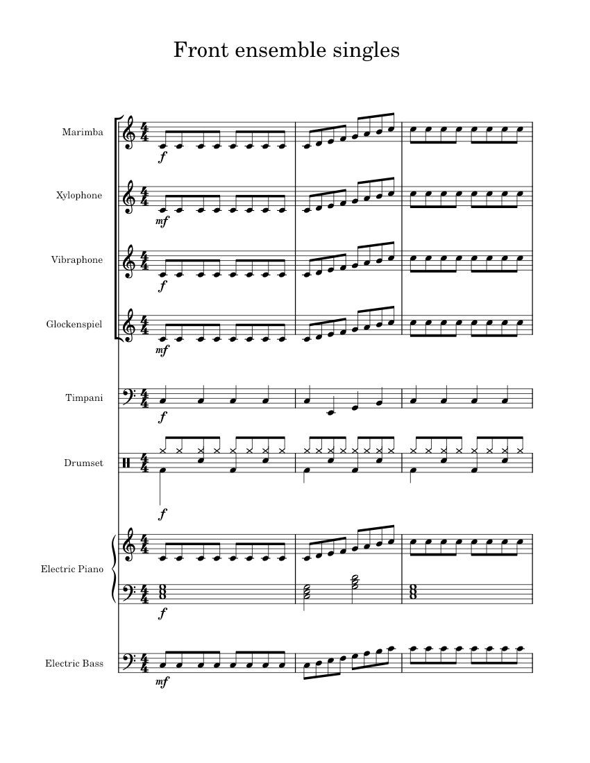 Front ensemble singles-Nejenesowo Erim Sheet music for Piano, Timpani ...